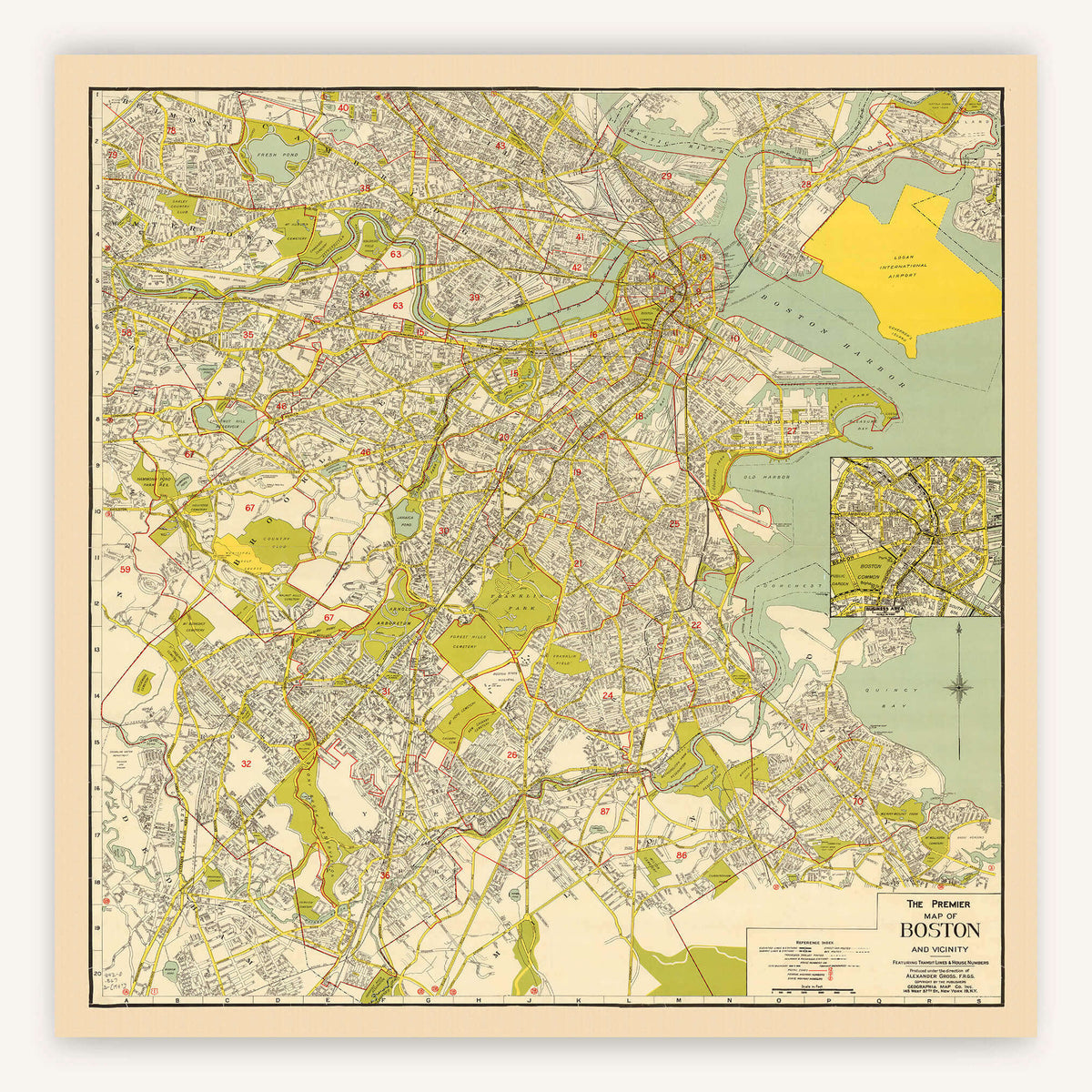 Carte ancienne - Boston (USA) 1940 – Cartopolo