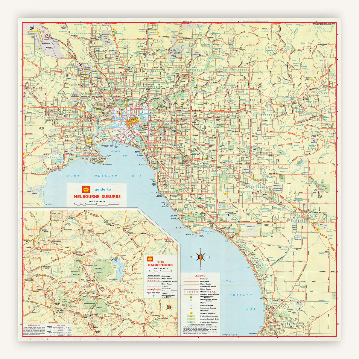 Affiche ancienne Melbourne Shell 1938 - Cartopolo