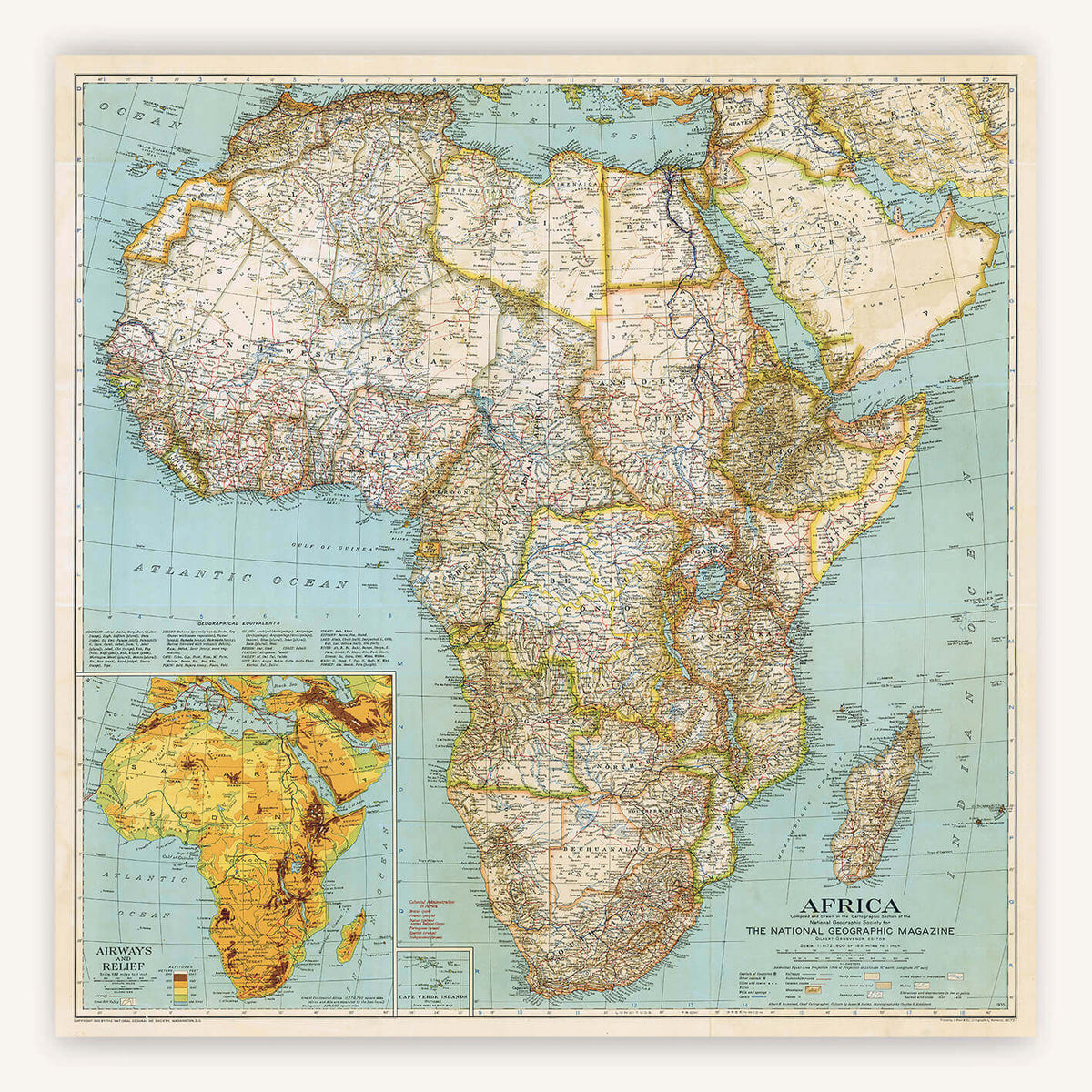 Affiche vintage Afrique 1935 - Cartopolo