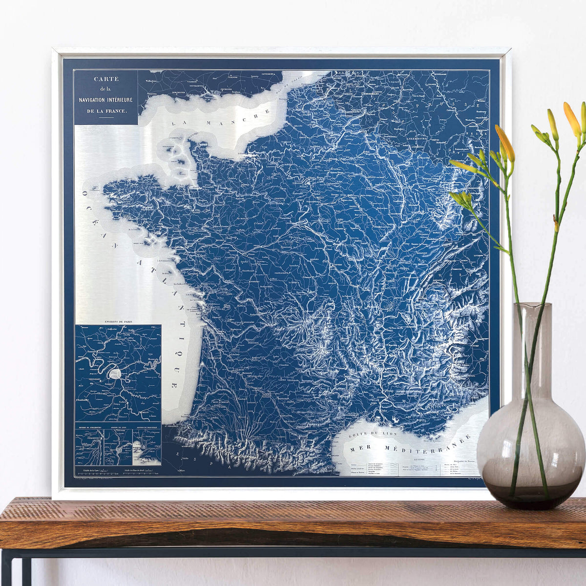 Tableau France navigation 1868 - Aluminium – Cartopolo